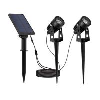China 90 Ra Color Rendering Index Dual Head Solar Spotlights for Outdoor Garden Security for sale