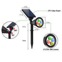 China IP44 Rated Solar Wall-Mounted RGB Color Changing Landscape Lights 200 Lumen Upgrade for sale