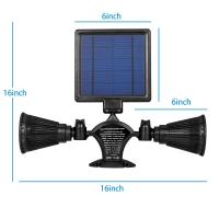 China Solar Energy Powered Dual Head Upgraded Double Spotlights 12 LED Outdoor Garden Light for sale
