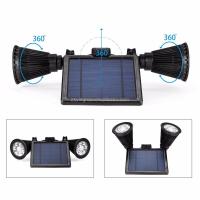 China Solar Energy Powered Dual Head Upgraded Double Spotlights 12 LED Outdoor Garden Light for sale