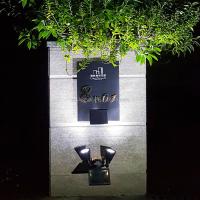 China Solar Energy Powered Dual Head Upgraded Double Spotlights 12 LED Outdoor Garden Light for sale