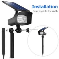 China ABS Material 8leds 400 Lumens Solar Powered Spotlight Adjustable with 120° Beam Angle for sale