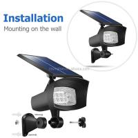 China ABS Material 8leds 400 Lumens Solar Powered Spotlight Adjustable with 120° Beam Angle for sale