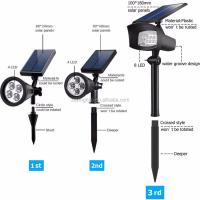 China ABS Material 8leds 400 Lumens Solar Powered Spotlight Adjustable with 120° Beam Angle for sale