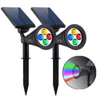 China Modern Outdoor Luminaires Portable Led Solar Garden Color Changing Spotlight Supply IP65 for sale