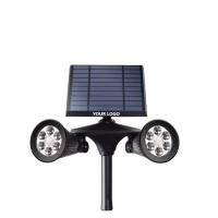 China 201 Stainless steel plastic Double Heads Solar Lamps Outdoor Motion Sensor Lightings for sale