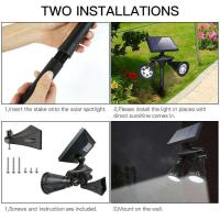 China 201 Stainless steel plastic Double Heads Solar Lamps Outdoor Motion Sensor Lightings for sale