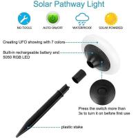 China Solar Lights Outdoor 7 Color Changing Solar Pathway Lights for Garden Landscape Lighting for sale