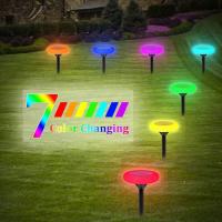 China Solar Lights Outdoor 7 Color Changing Solar Pathway Lights for Garden Landscape Lighting for sale