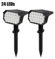 China 24 Leds Solar Led Street Light Lamp for Pathway Courtyard Landscape Lawn Spike Wall for sale