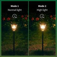 China 80 Ra Color Rendering Index Outdoor Solar Powered Warm White 2 Modes LED Garden Pathway Lawn Lights for sale