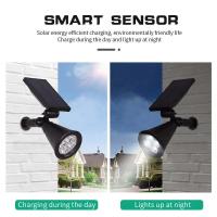China Solar Power Supply 4 Led Spotlight Ip65 Waterproof Solar Spot Light for Outdoor Garden for sale