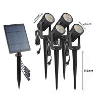 China 6000K Daylight Alert 2 Modes Solar Energy LED Lamp 4 in 1 Outdoor LED Solar Spotlight for sale