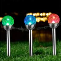 China Waterproof Solar Powered Crackle Ball Decorative Stick Light for Garden and Landscape for sale
