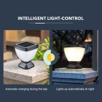 China Outdoor Landscape Lighting Solar Wall Pillar Light Led Solar Villa Wall Lamp 3000K/6500K for sale