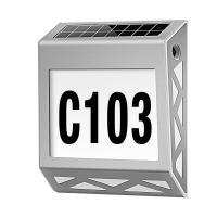 China Solar Powered House Numbers Waterproof LED Illuminated Address Plaques for Outdoor for sale