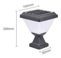 China Solar Waterproof Led Post Lights Outdoor Column Headlight Pillar Fence Lamp with 2- for sale