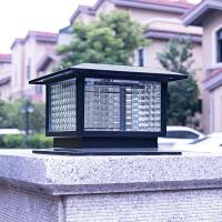 China Outdoor Modern Solar LED Pillar Lamp for Courtyard Park Lighting Input Voltage V 3.7V for sale