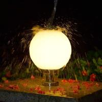 China 360° Beam Angle Round Plastic Solar Fence Post Lights with Remote Timer and 3 Colors for sale