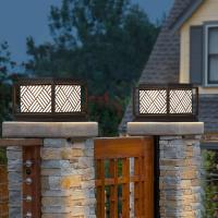 China Solar Outdoor Pillar Lights Vintage Street Lights for Garden Lawn LED Light Source for sale