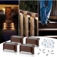China 300lm Luminous Flux Solar Deck Step Railing Stairs Lights for Outdoor Garden Lighting for sale