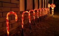 China Outdoor Solar LED Lights Christmas Candy Cane Lights for Other Christmas Decorations for sale