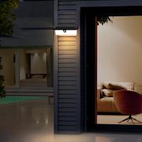 China Waterproof Solar Wall Light Outdoor LED Motion Sensor Decor Lamp for Garden Wall Mount for sale