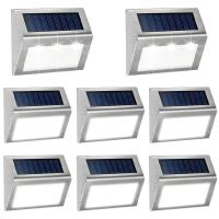China Outdoor Stainless Steel Solar Deck Light for Balcony Garden Yard Fence 3 LED Path Light for sale