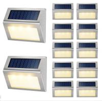 China Outdoor Stainless Steel Solar Deck Light for Balcony Garden Yard Fence 3 LED Path Light for sale