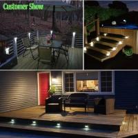 China Outdoor Stainless Steel Solar Deck Light for Balcony Garden Yard Fence 3 LED Path Light for sale