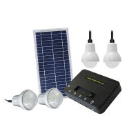 China Solar Panel Size 350*460*17mm Solar Light Kits With 4pcs Led Bulbs For Grid Lighting for sale