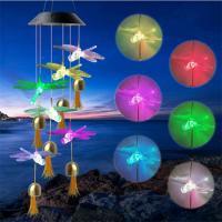China Garden Wind Bell Lamp Solar Wind Chimes Light for Customizable Indoor Butterfly Decor for sale