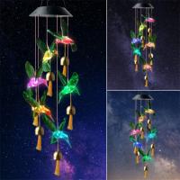China Garden Wind Bell Lamp Solar Wind Chimes Light for Customizable Indoor Butterfly Decor for sale