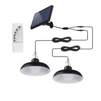 China 1kg Solar Powered Hanging Double Head Waterproof Pendant Light for Street Garland Lamp for sale
