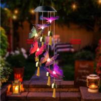 China Garden Wind Bell Lamp Solar Wind Chimes Light for Customizable Indoor Butterfly Decor for sale