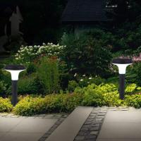 China IP65 Outdoor Decorative Lantern Stone Gate Solar Pillar Light with Dimmer Support for sale