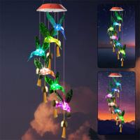 China Garden Wind Bell Lamp Solar Wind Chimes Light for Customizable Indoor Butterfly Decor for sale
