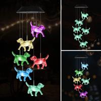 China Solar Wind Chimes Light for Customizable LED Indoor Puppy Home Decor in Colorful Garden for sale