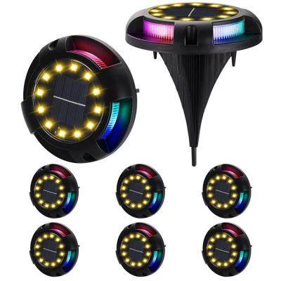China Solar Powered Disk Lights for Landscape Pathway Patio Waterproof LED Outdoor Garden for sale