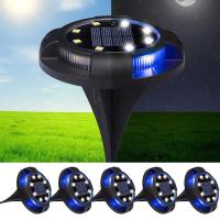 China Solar Powered Disk Lights for Landscape Pathway Patio Waterproof LED Outdoor Garden for sale