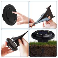 China Solar Powered Disk Lights for Landscape Pathway Patio Waterproof LED Outdoor Garden for sale