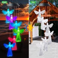 China 360° Beam Angle Colorful Angel Wind Chimes for Outdoor Solar Lights Fairy Garden Decor for sale