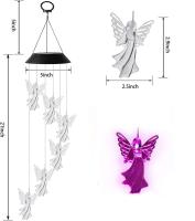 China 360° Beam Angle Colorful Angel Wind Chimes for Outdoor Solar Lights Fairy Garden Decor for sale