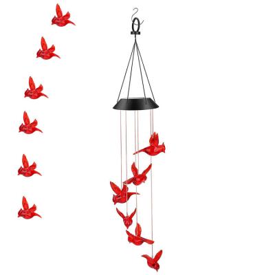 China LED Solar Wind Chimes Waterproof Hummingbird Garden Bell Light for Outdoor Home Decor for sale