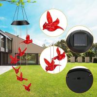 China LED Solar Wind Chimes Waterproof Hummingbird Garden Bell Light for Outdoor Home Decor for sale