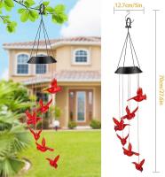 China LED Solar Wind Chimes Waterproof Hummingbird Garden Bell Light for Outdoor Home Decor for sale