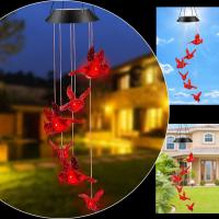 China LED Solar Wind Chimes Waterproof Hummingbird Garden Bell Light for Outdoor Home Decor for sale