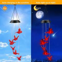China LED Solar Wind Chimes Waterproof Hummingbird Garden Bell Light for Outdoor Home Decor for sale