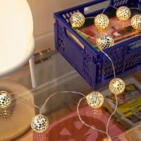 China Silver Mirror Ball LED String Lamp for Christmas Decoration Party Home Indoor Bedroom for sale