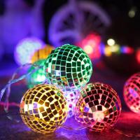 China Silver Mirror Ball LED String Lamp for Christmas Decoration Party Home Indoor Bedroom for sale